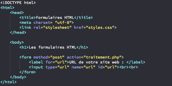Les types d'input et l'élément select en HTML