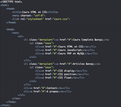 Création d’un menu déroulant en HTML et CSS - Pierre Giraud