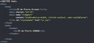 Création d'un site CV monopage responsive en HTML et CSS - Pierre Giraud