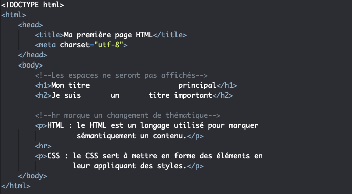 Les espaces et retours à la ligne en HTML - Pierre Giraud