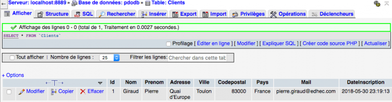 Insérer des données dans une table MySQL - Pierre Giraud