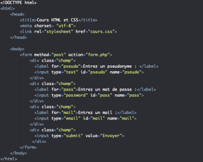 Présentation des formulaires HTML et de l'élément form - Pierre Giraud