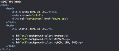 Modifier la couleur de fond du contenu HTML avec background-color CSS