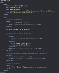 La sémantique et les éléments structurants du HTML - Pierre Giraud