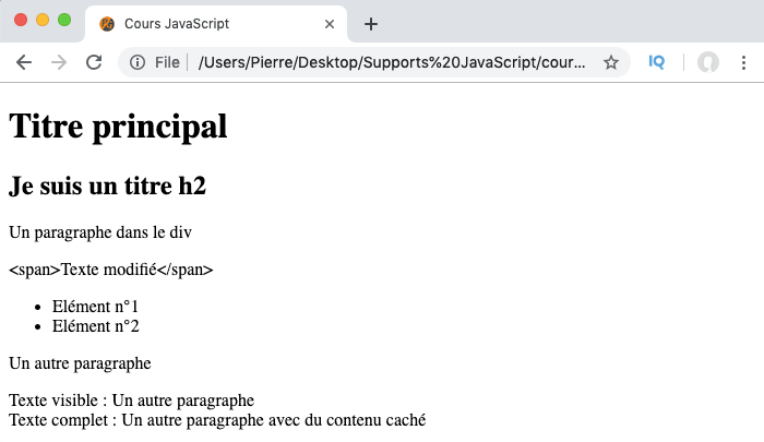 Accéder aux éléments dans un document avec JavaScript et modifier leur ...