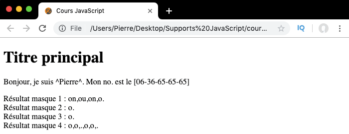 Les métacaractères point, alternatives, ancres et quantificateurs des ...