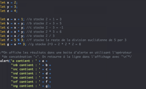 Présentation des opérateurs arithmétiques et d'affectation JavaScript ...