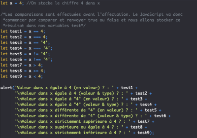 Structures de contrôle, conditions et opérateurs de comparaison ...