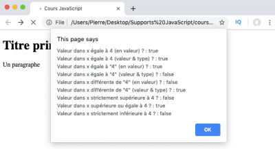 Structures de contrôle, conditions et opérateurs de comparaison ...