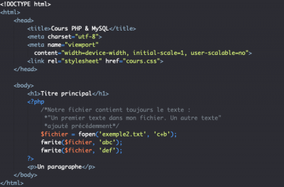 Créer et écrire dans un fichier en PHP - Pierre Giraud