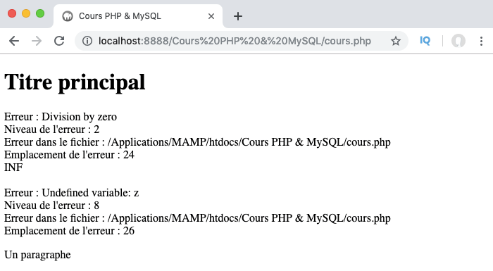 Définition et gestion des erreurs en PHP - Pierre Giraud