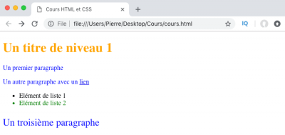 Les attributs HTML class et id et les sélecteurs CSS associés