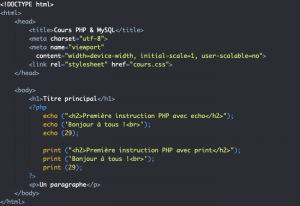 Afficher un résultat en PHP avec une instruction echo ou print - Pierre Giraud