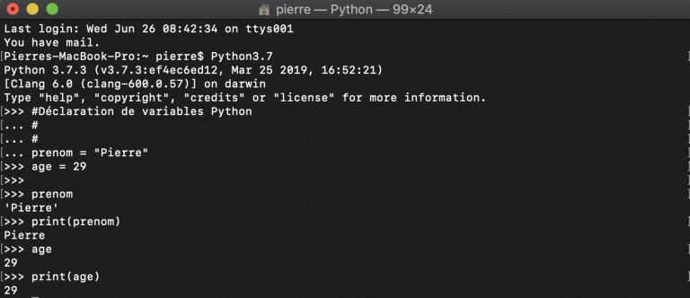 Les variables Python - Pierre Giraud